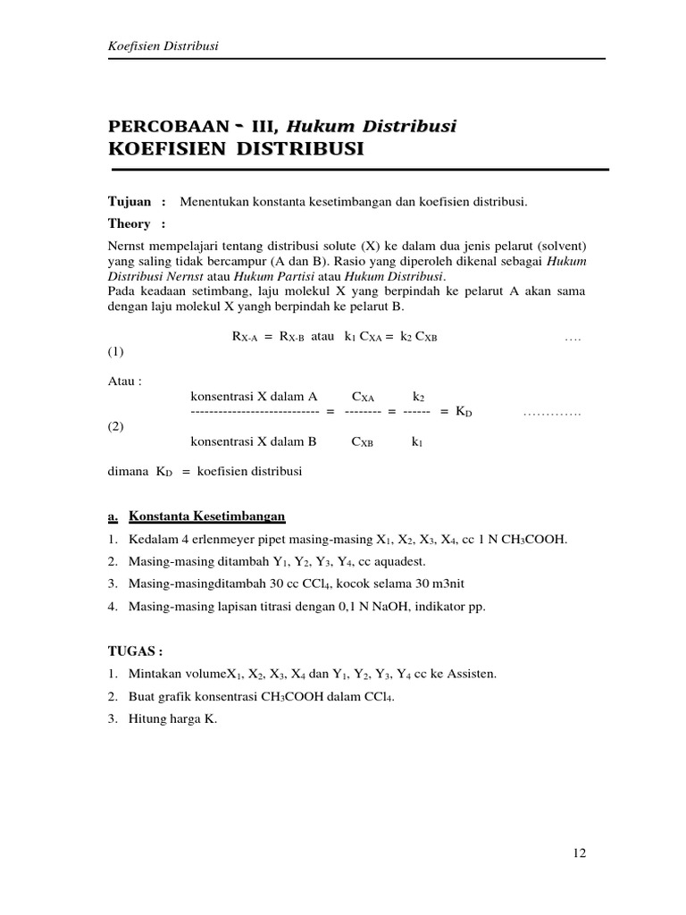 MODUL 3 - Koefisien Distribusi | PDF