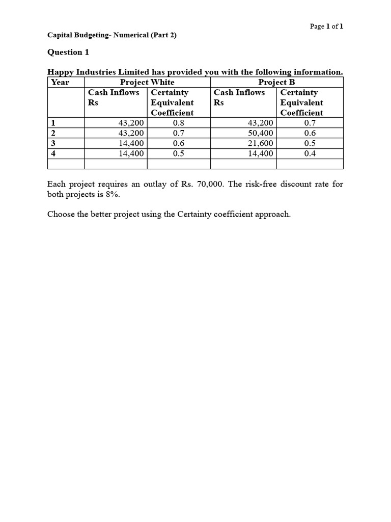 Capital Budgeting Practice Questions Part 2 | PDF