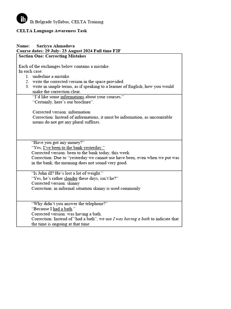 CELTA Training Guide | PDF | Verb | Linguistics