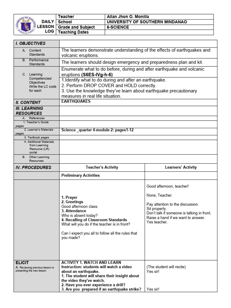 Monilla LP | PDF | Learning | Teachers