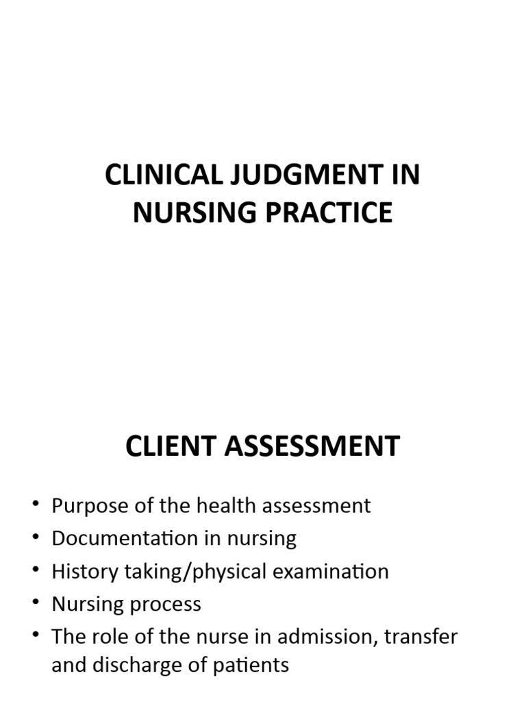 Clinical Judgement in Nursing-Assignment | PDF | Nursing | Patient