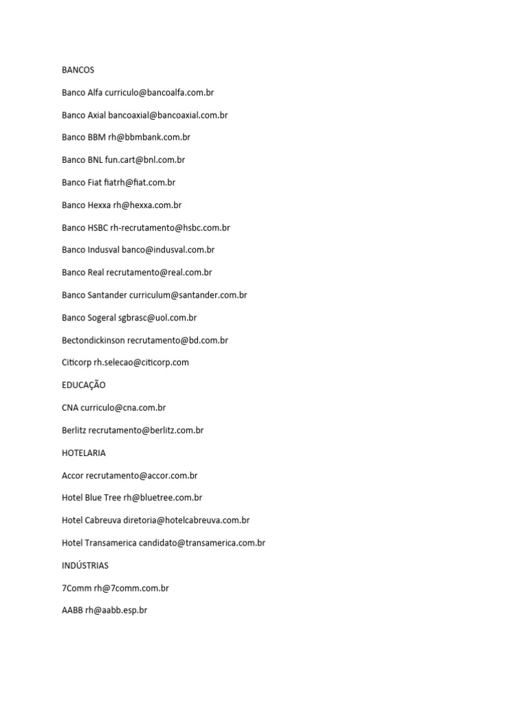 Lista de emails SP | PDF | Empresas