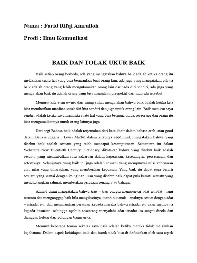 Baik Dan Tolak Ukur Baik | PDF