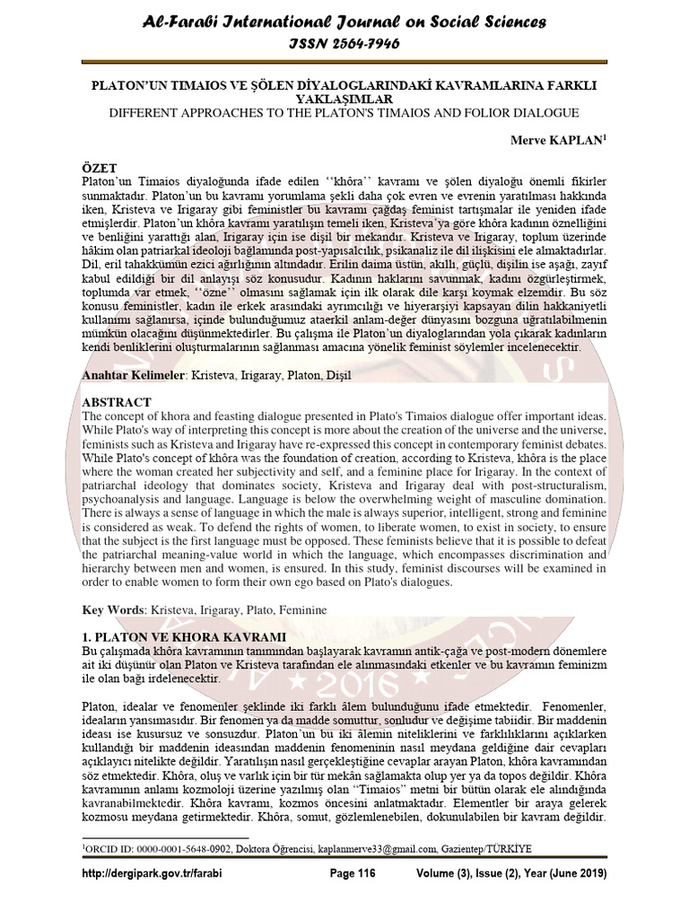 Platon Un Timaios Ve Solen Di Yaloglarin | PDF