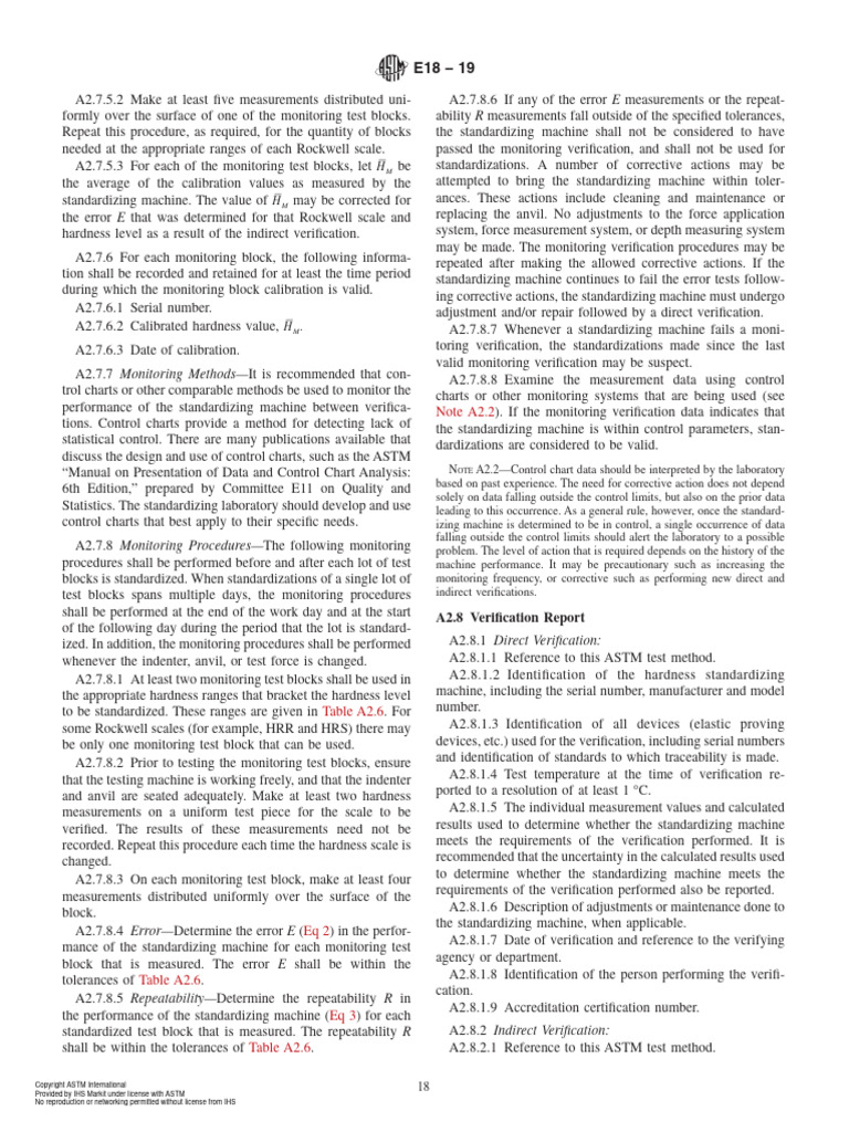 ASTM E18 (2019) - Part18 | PDF | Calibration | Verification And Validation