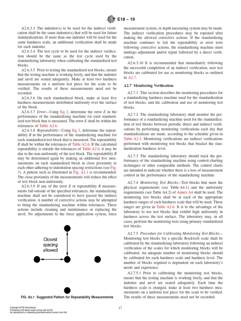 ASTM E18 (2019) - Part17 | PDF | Calibration | Hardness