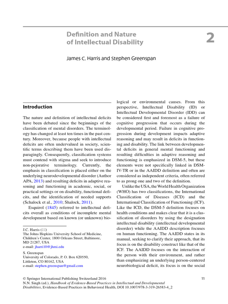 Definition and Nature of Intellectual Disability | PDF | Intellectual ...