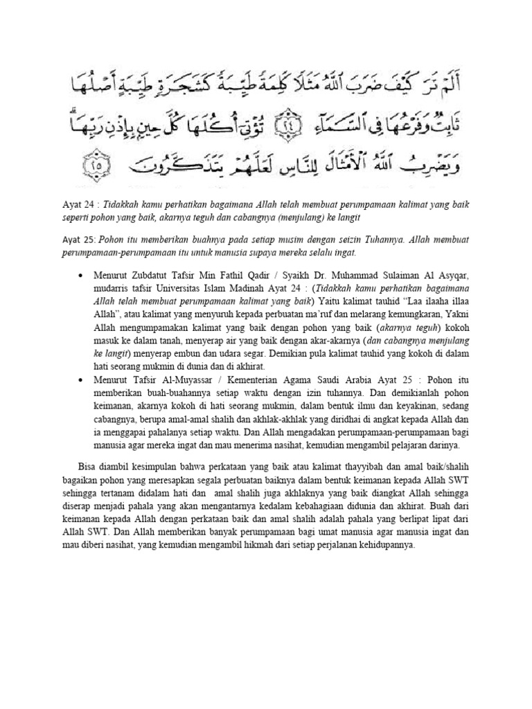 Tafsir Surat Ibrahim Ayat 24-25 | PDF