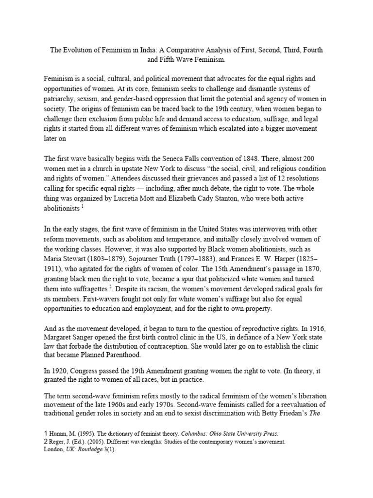 The Evolution of Feminism in India A Comparative Analysis of First ...