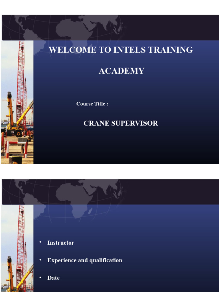 My Training Academy by Samy | PDF | Crane (Machine) | Occupational ...