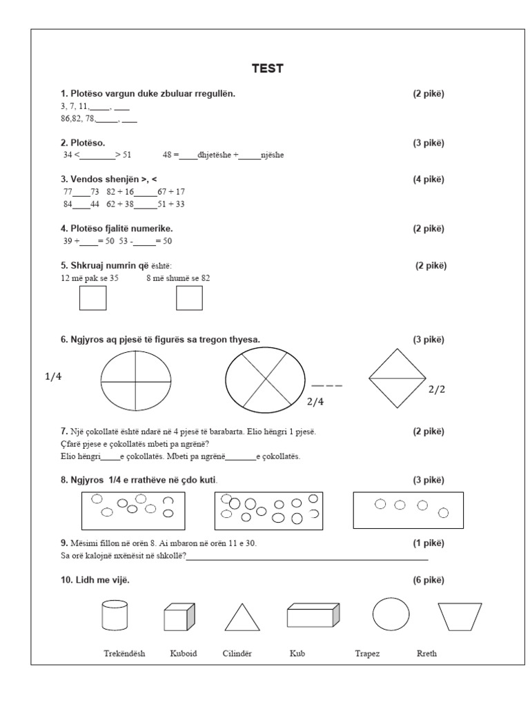 TEST Mat Klasa2 | PDF