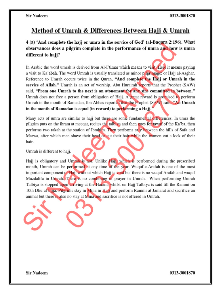 Method of Umrah Updated - 240328 - 235318 | PDF