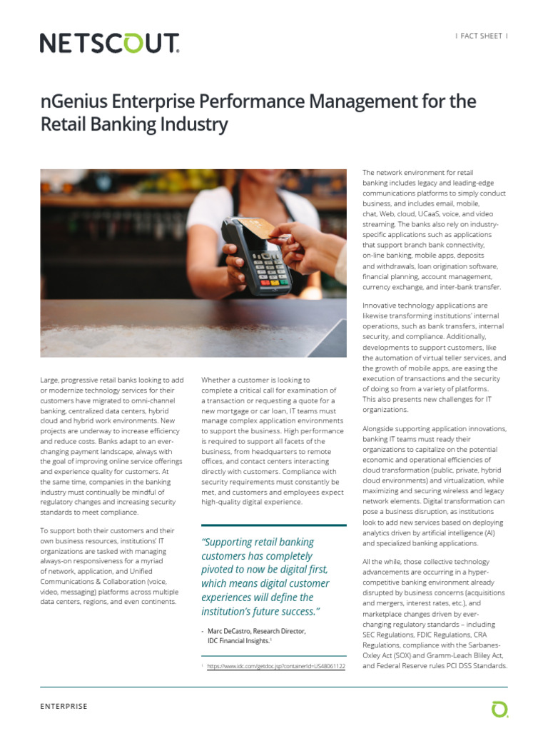 Ngenius Enterprise Performance Management For The Retail Banking Industry Pdf Cloud