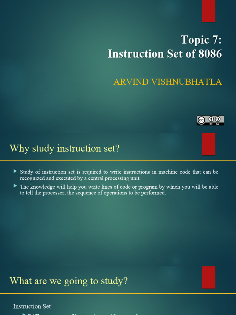 8086 Instruction Set Overview | PDF | Pointer (Computer Programming ...
