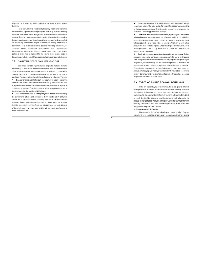 Characteristics of Consumer Behavior #2 | Download Free PDF | Behavior | Consumer Behaviour