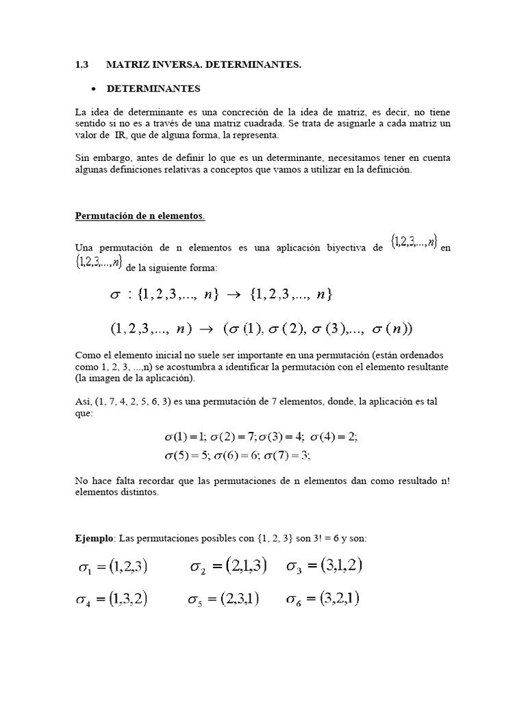 Unidad 1 Matrices Parte Ii Determinantes e Inversa | PDF | Determinante ...