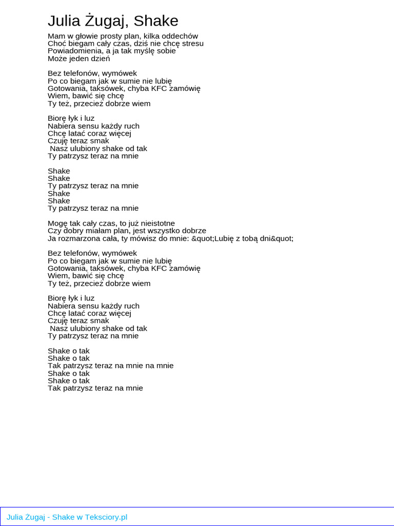 Julia Zugaj Shake | PDF