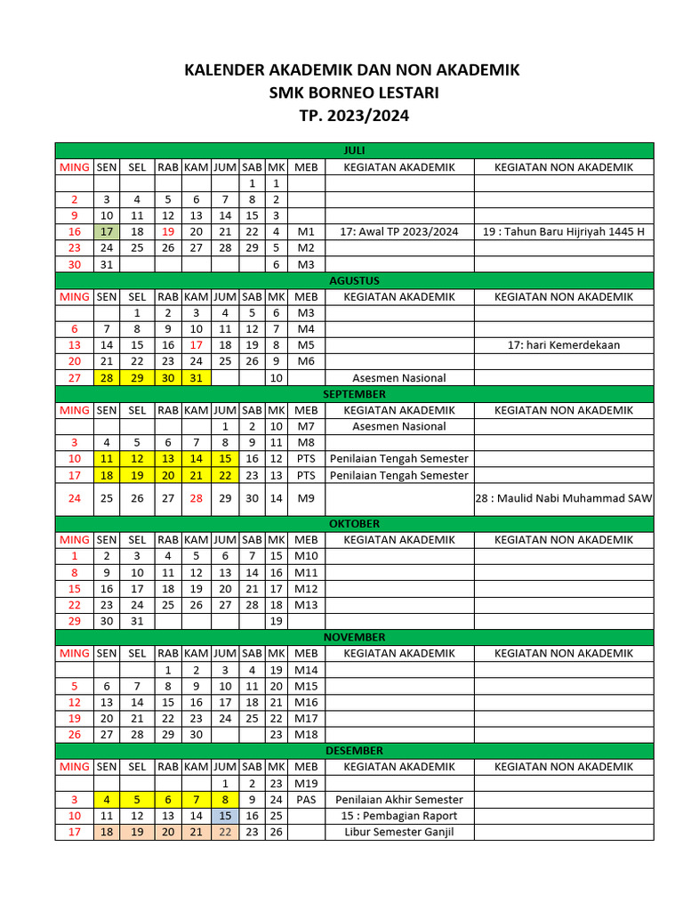 Kalender Akademik | PDF