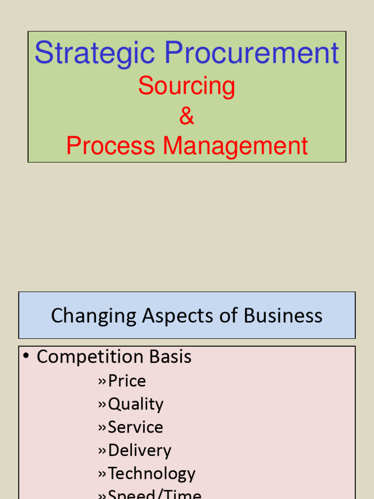 Sourcing Process Management | Download Free PDF | Procurement | Lean ...