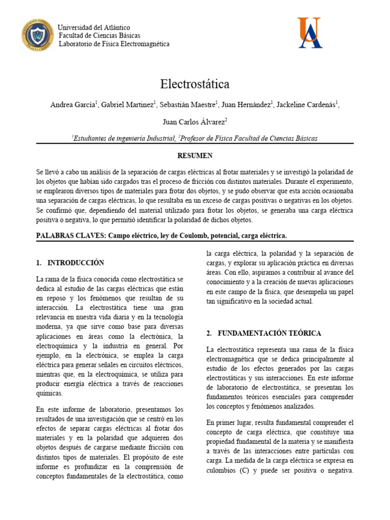 Electrostática | PDF | Electrostática | Electricidad