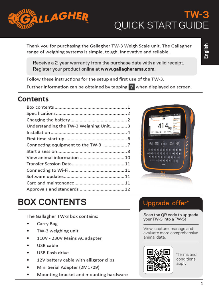 TW-3-Weigh-Scale-Quick-Start-Guide-INT | PDF | Electromagnetic ...