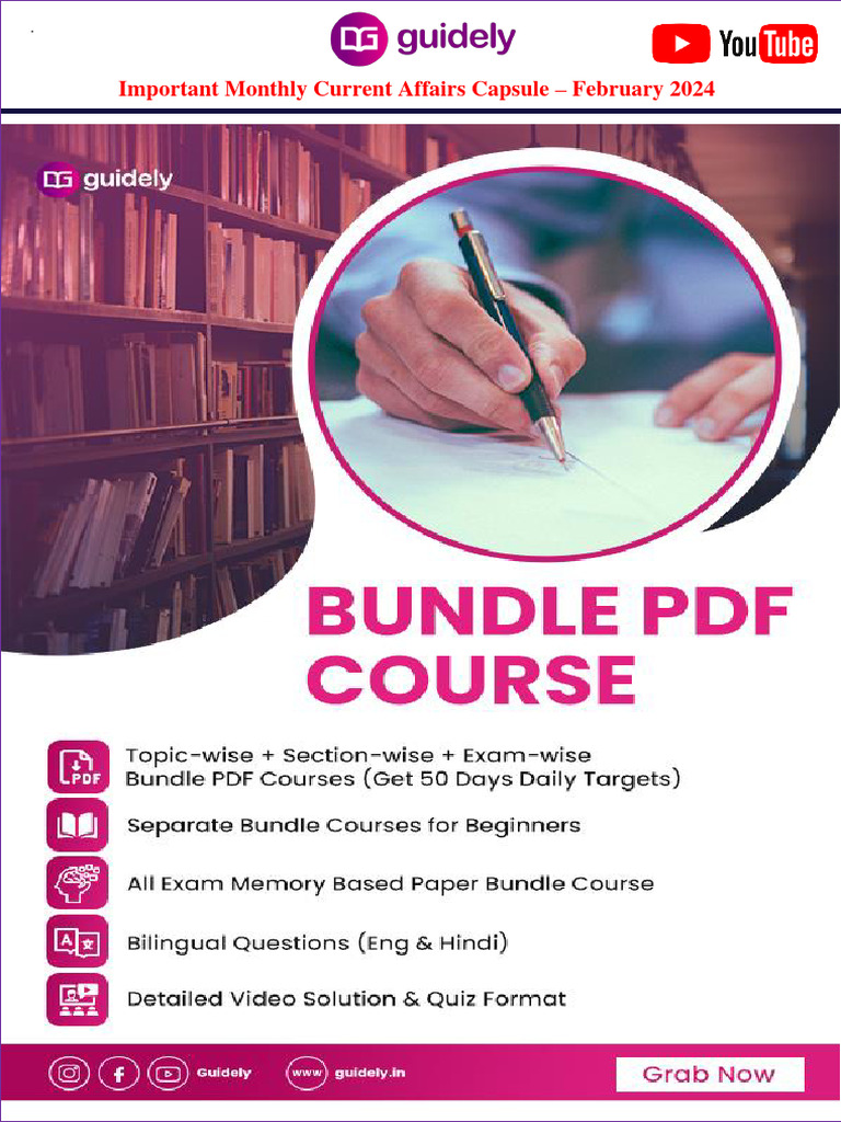 Monthly Current Affairs Capsule February 2024 | PDF | International ...