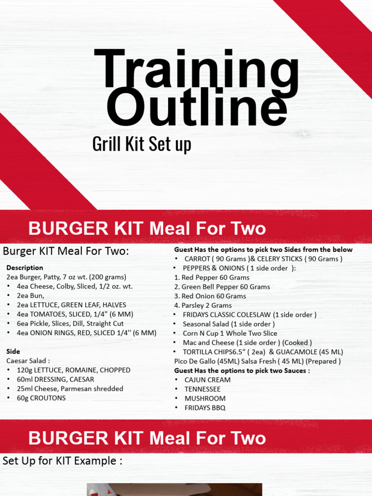 Grill Kits Training Outline | PDF | Coleslaw | Salad