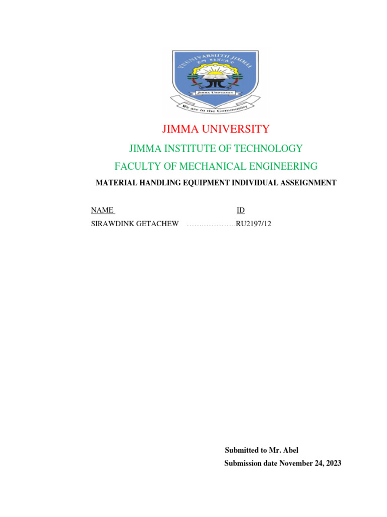 JIMMA UNIVERSITY | PDF | Rope | Wire