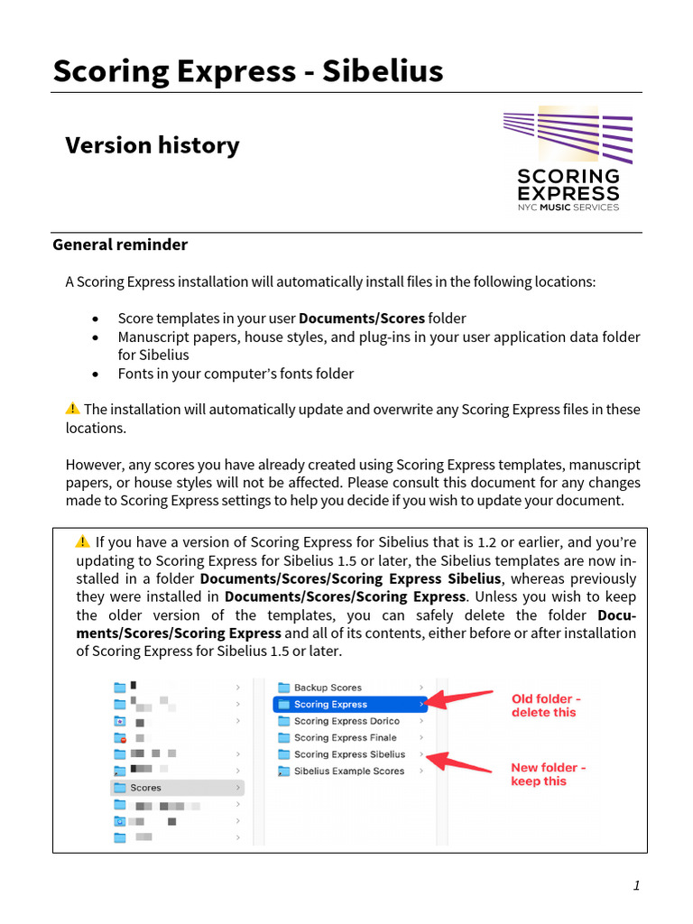 Sibelius Scoring Express Update Guide | PDF | Computer File | Piano