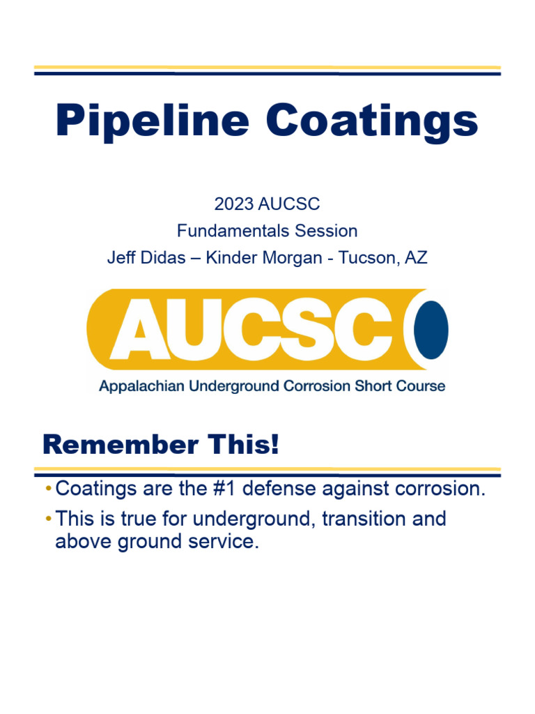 Pipeline Coating Techniques and Insights | PDF | Pipe (Fluid Conveyance ...