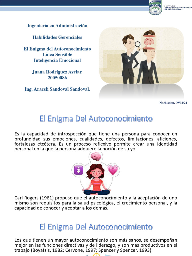 Presentación - Autoconocimiento - Juana Rodriguez - 20050086 | PDF