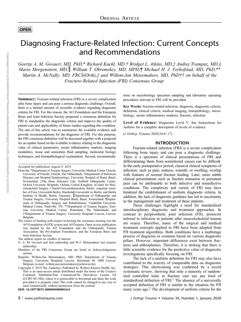 Diagnosing Fracture Related Infection Current.3 | PDF | Medical Imaging ...