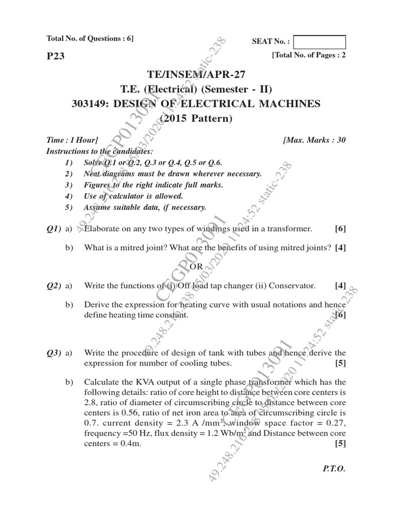 Computer Aided Design of Electrical Machine | PDF | Transformer ...