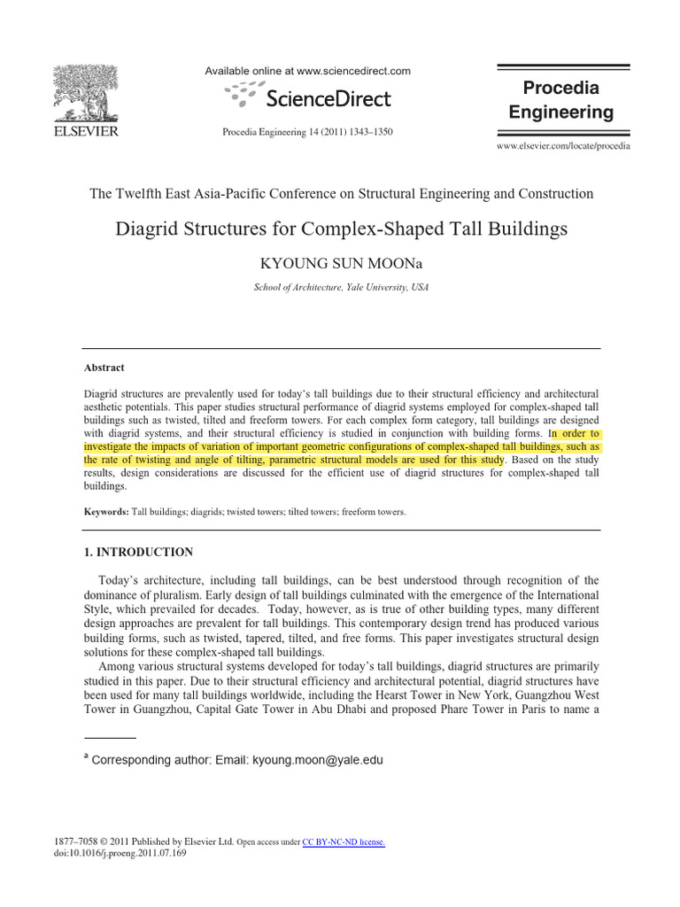 Diagrid Structures For Complex-Shaped Tall Buildings | PDF | Bending ...