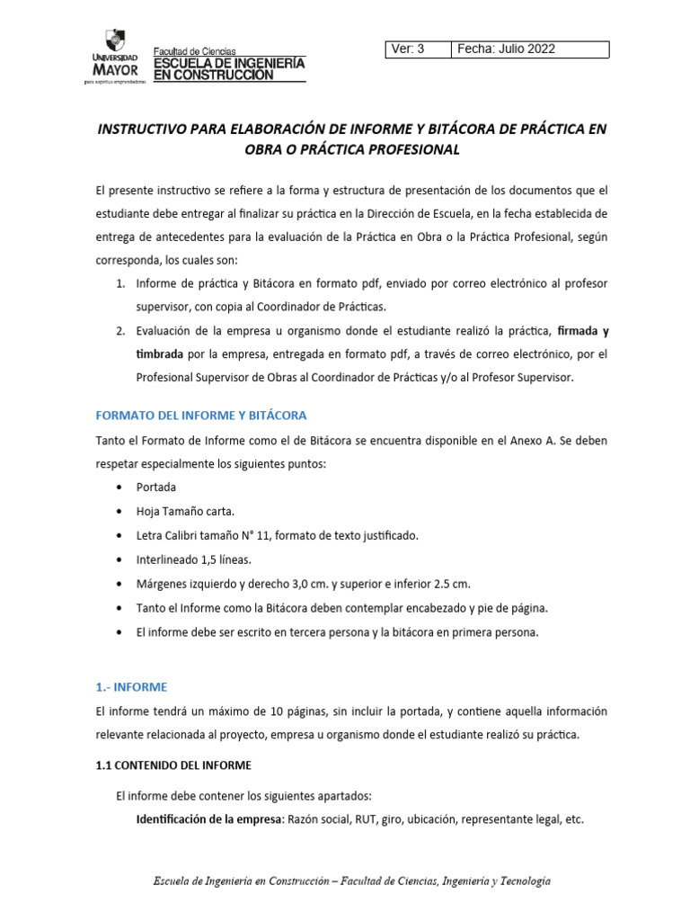 Instructivo Elaboración Documentos Práctica - 2022 | PDF | Ingeniería | Business