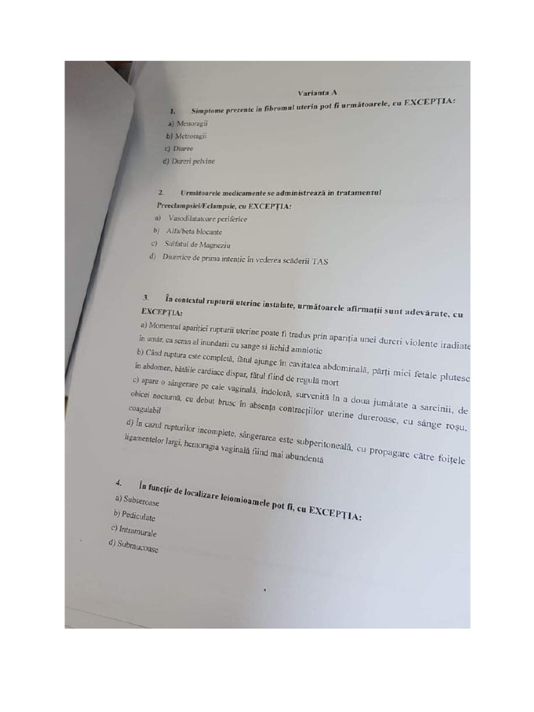 Grile Gineco Suub Varianta A | PDF