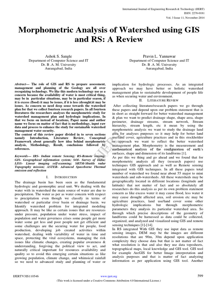 Watershed Morphometric Analysis Review | PDF | Drainage Basin ...