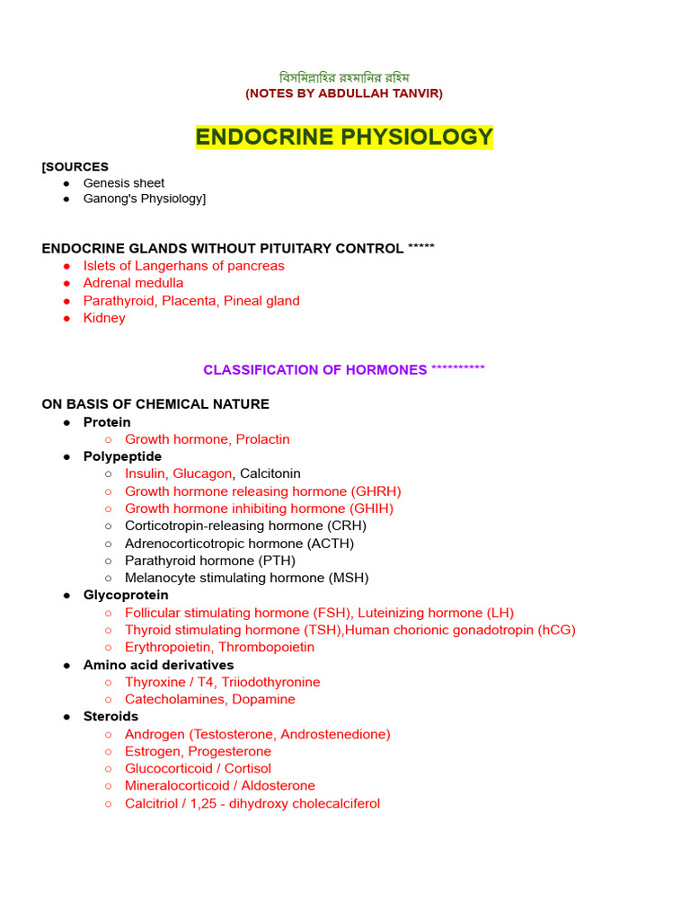 ENDOCRINOLOGY PHYSIOLOGY | PDF | Adrenal Gland | Hormone