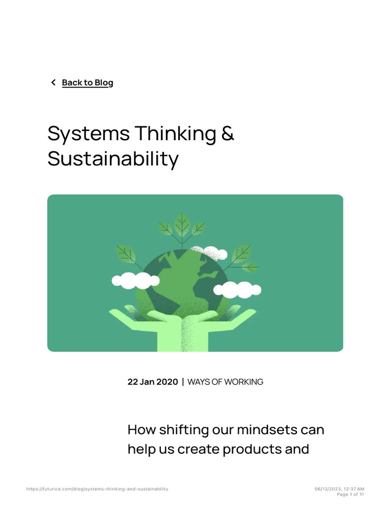 Systems Thinking & Sustainability | PDF | Sustainability | Natural ...