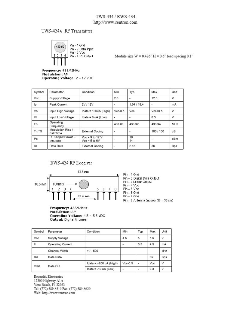 RWS 434 | PDF | Relay | Bit Rate