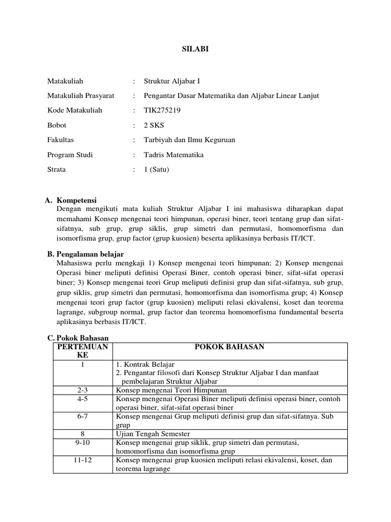 Struktur Aljabar 1 | PDF