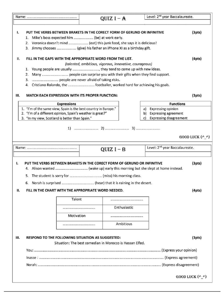 Nadia Bac Test | PDF