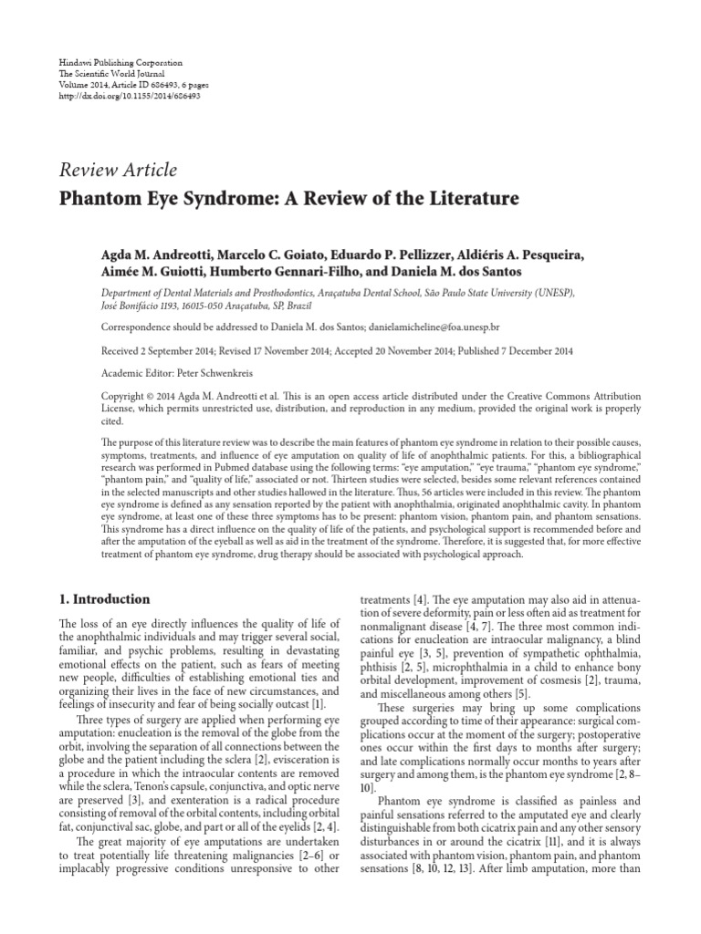 Vários Autores - Phantom Eye Syndrome | PDF | Pain | Amputation