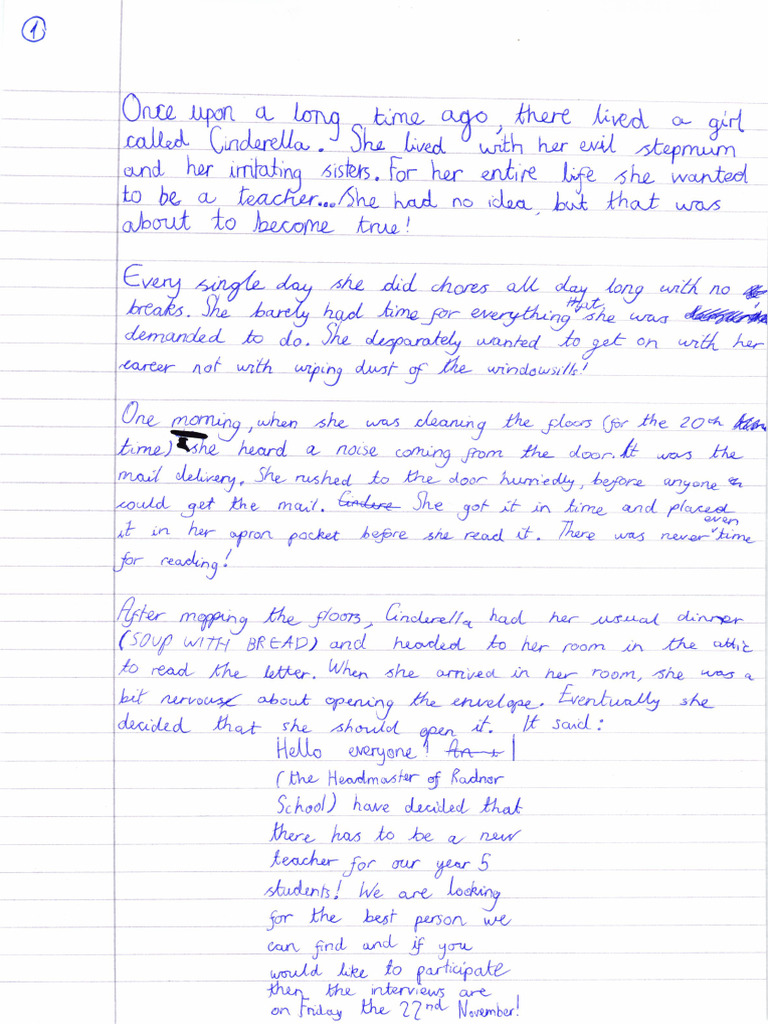 Creative Writing - Cinderella | PDF