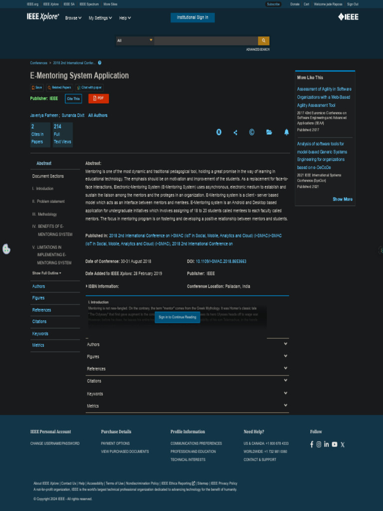 E-Mentoring System Application _ IEEE Conference Publication _ IEEE Xplore | PDF | Mentorship ...