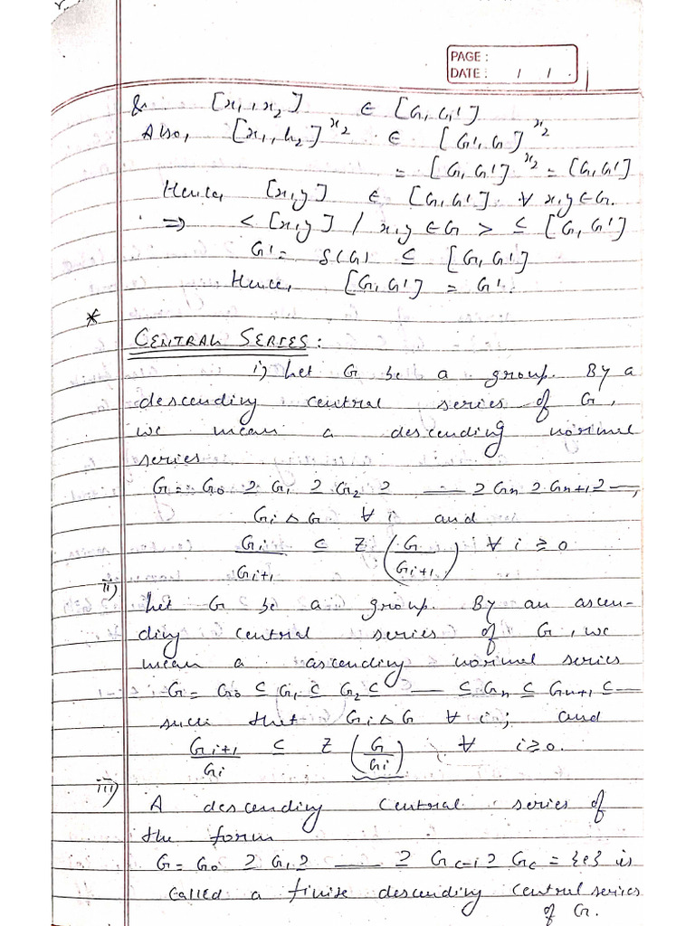 Section 1 Central, Lower and Upper Central Series | PDF