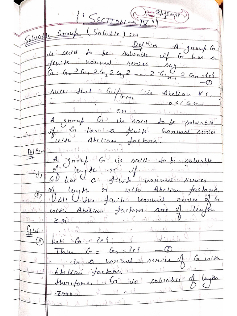 Section 1 Solvable Group | PDF