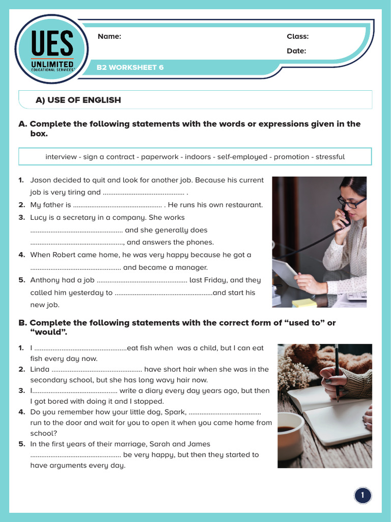 B2 Worksheet 6 | PDF