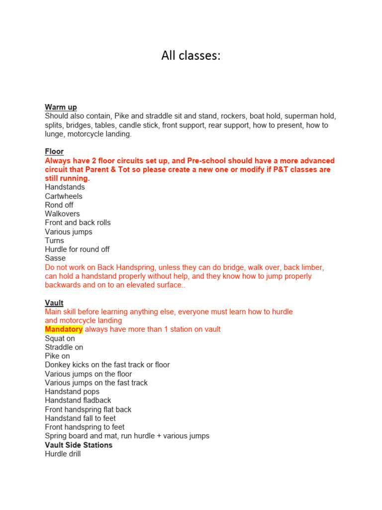 LESSON PLAN | PDF | Gymnastics