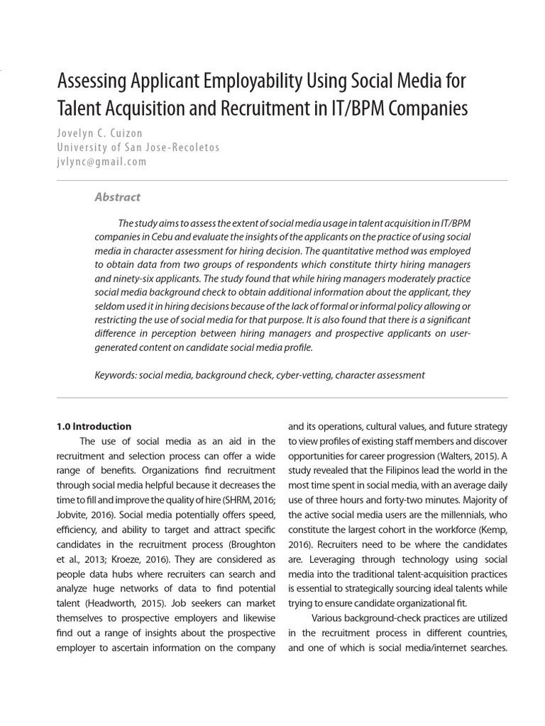 Fab 8 | PDF | Recruitment | Social Media